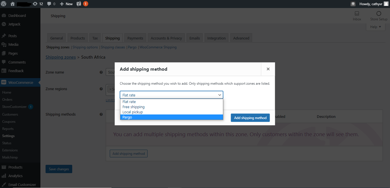 Connecting my store using the Pargo Woocommerce Plugin